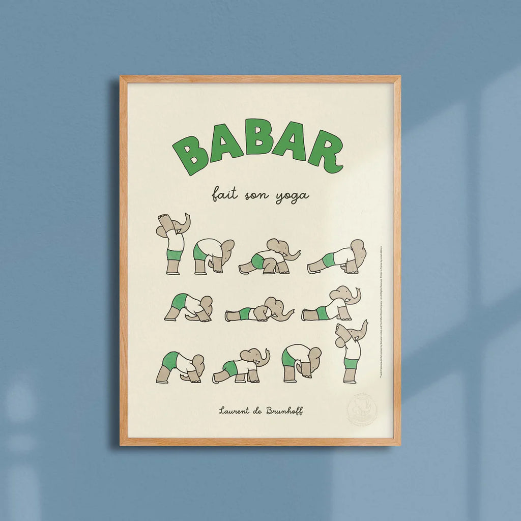 Poster Babar fait du yoga – doude design